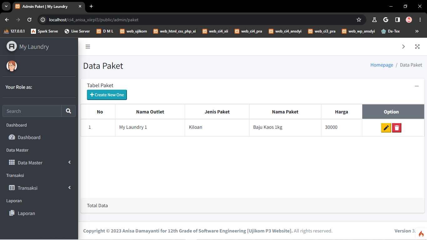 Laundry Management Website (Part 6-MVC Paket Admin) | December Skies Code